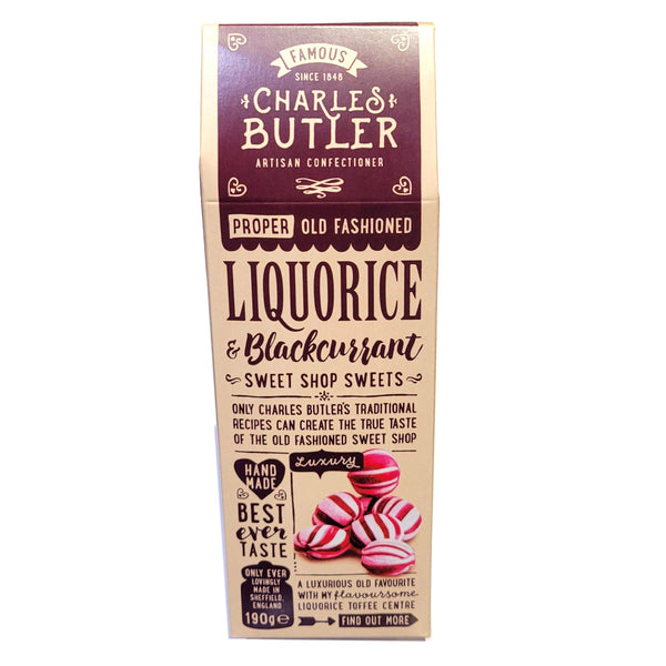 Charles Butler's Liquorice Blackcurrant Sweets (190g) – Sunnybrook Gift ...